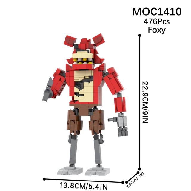 MOC1409-1415 FNAF Freddy Fazbear Foxy Bonnie Chica Golden Freddy ...