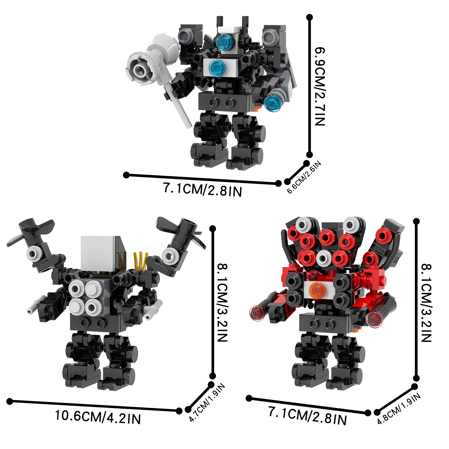 MOC1376 Monitor The Human Mini-Mech 302Pcs Bricks Skibidi Toliet Game ...