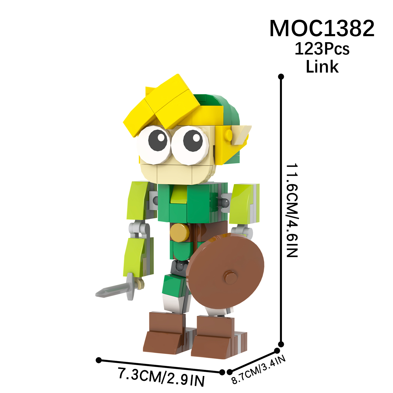 MOC1382 MOC1383 Game Character Cartoon Anime Link Sword Bricks Model ...