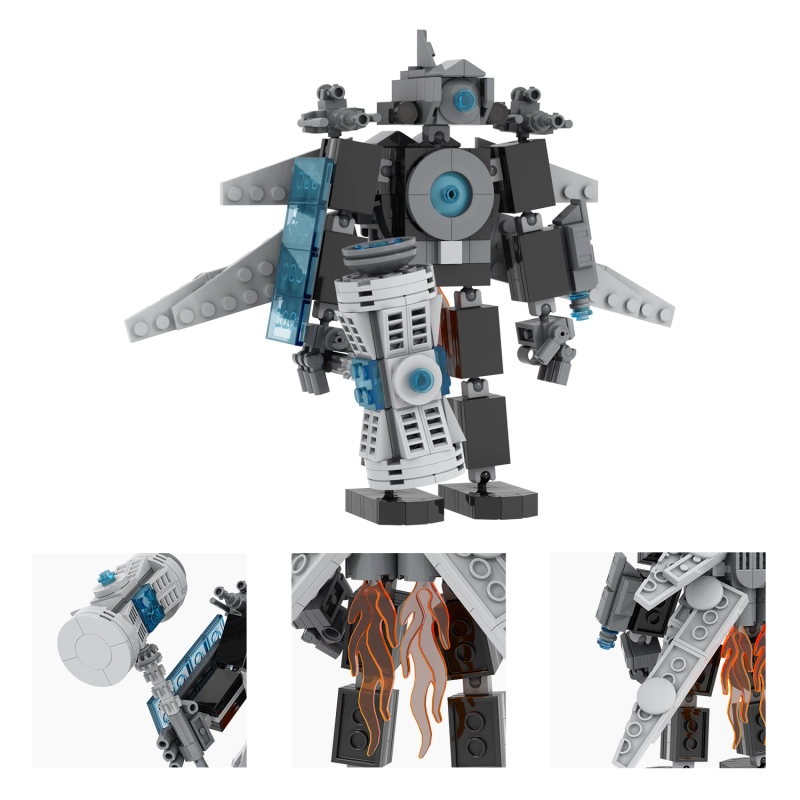 MOC1426 Super Titan Monitor 372Pcs Bricks Game Television Man Character ...