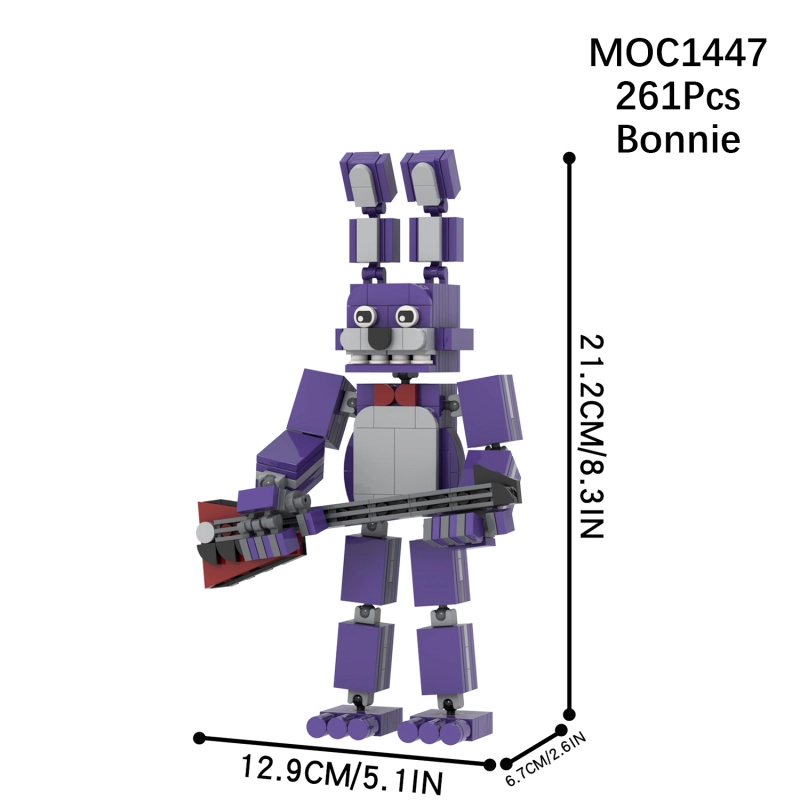MOC1445-1450 Freddy Fazbear Chica Bonnie Foxy Golden Freddy Springtrap ...