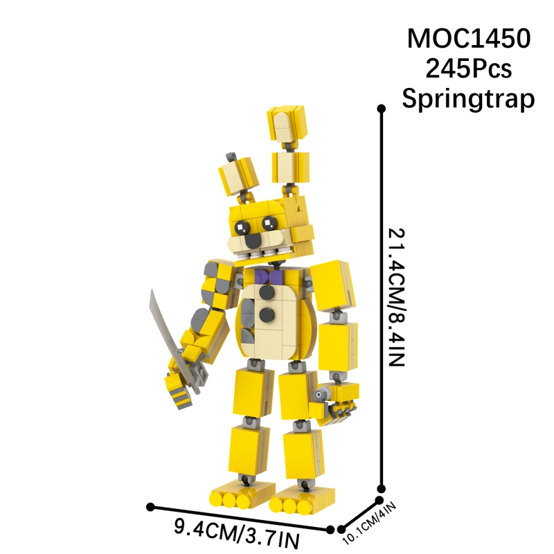 MOC1445-1450 Freddy Fazbear Chica Bonnie Foxy Golden Freddy Springtrap ...
