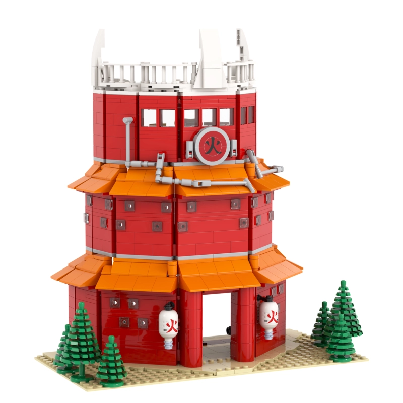 943Pcs MOC1388 Hokage Anime Series Architecture DIY Action Mansion ...