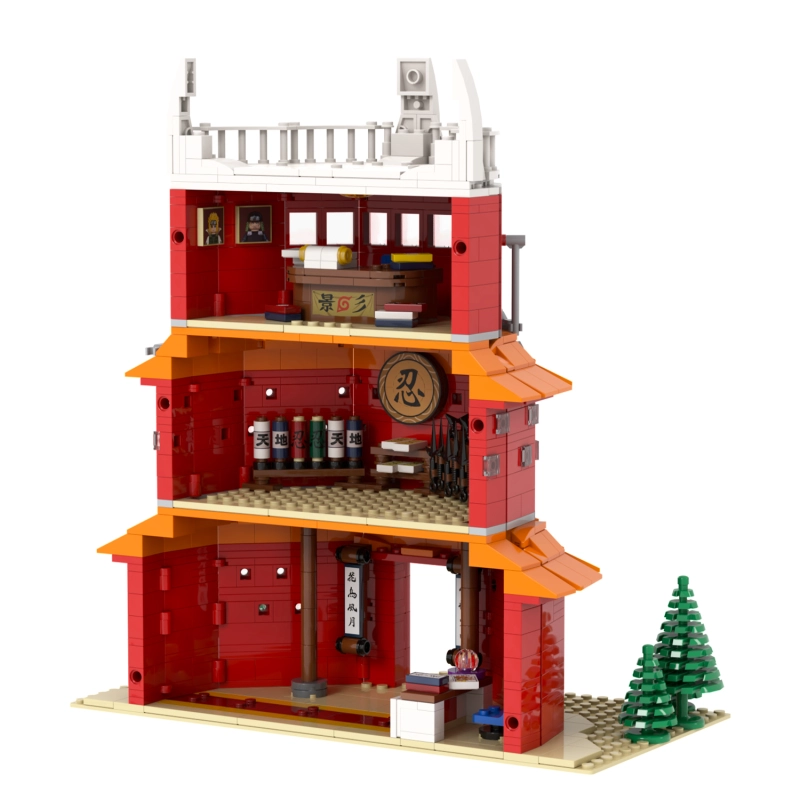 943Pcs MOC1388 Hokage Anime Series Architecture DIY Action Mansion ...