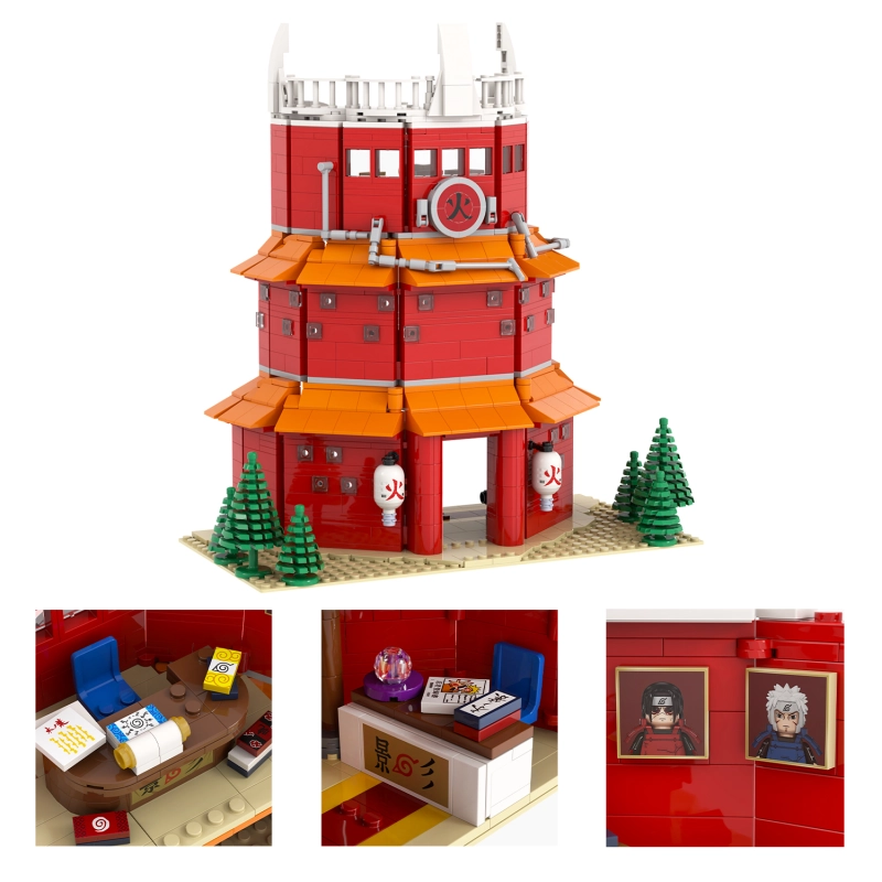 943Pcs MOC1388 Hokage Anime Series Architecture DIY Action Mansion ...
