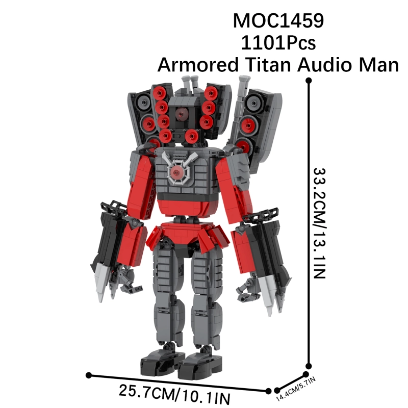 MOC1458-1460 Super Titan Television Man Monitor Armored Titan Audio Man ...