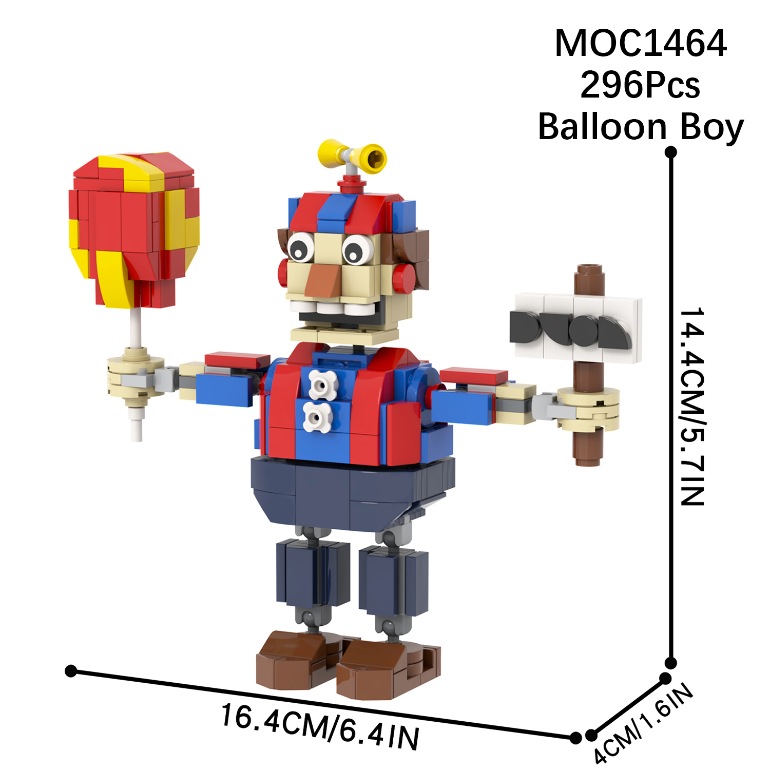 296Pcs MOC1464 FNAF Horror Game Series Character Building Blocks DIY ...