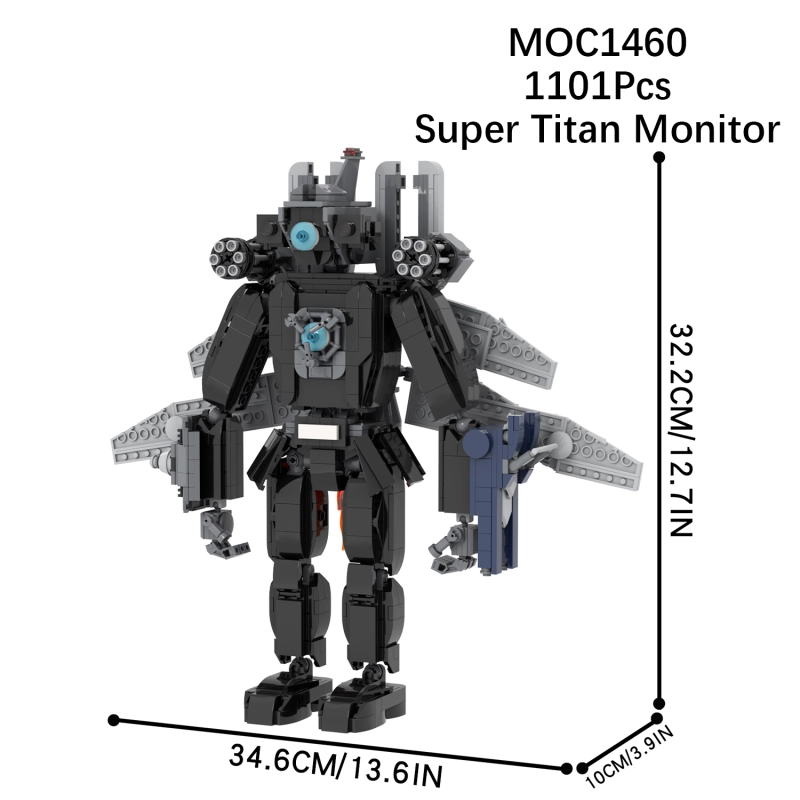 MOC1458-1460 Super Titan Television Man Monitor Armored Titan Audio Man ...