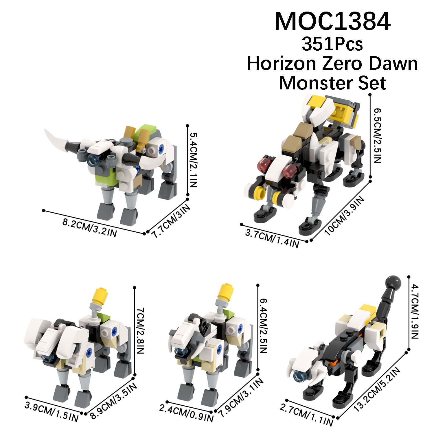 351Pcs MOC1384 The Horizon Monster Building Block sets diy kits MOC ...