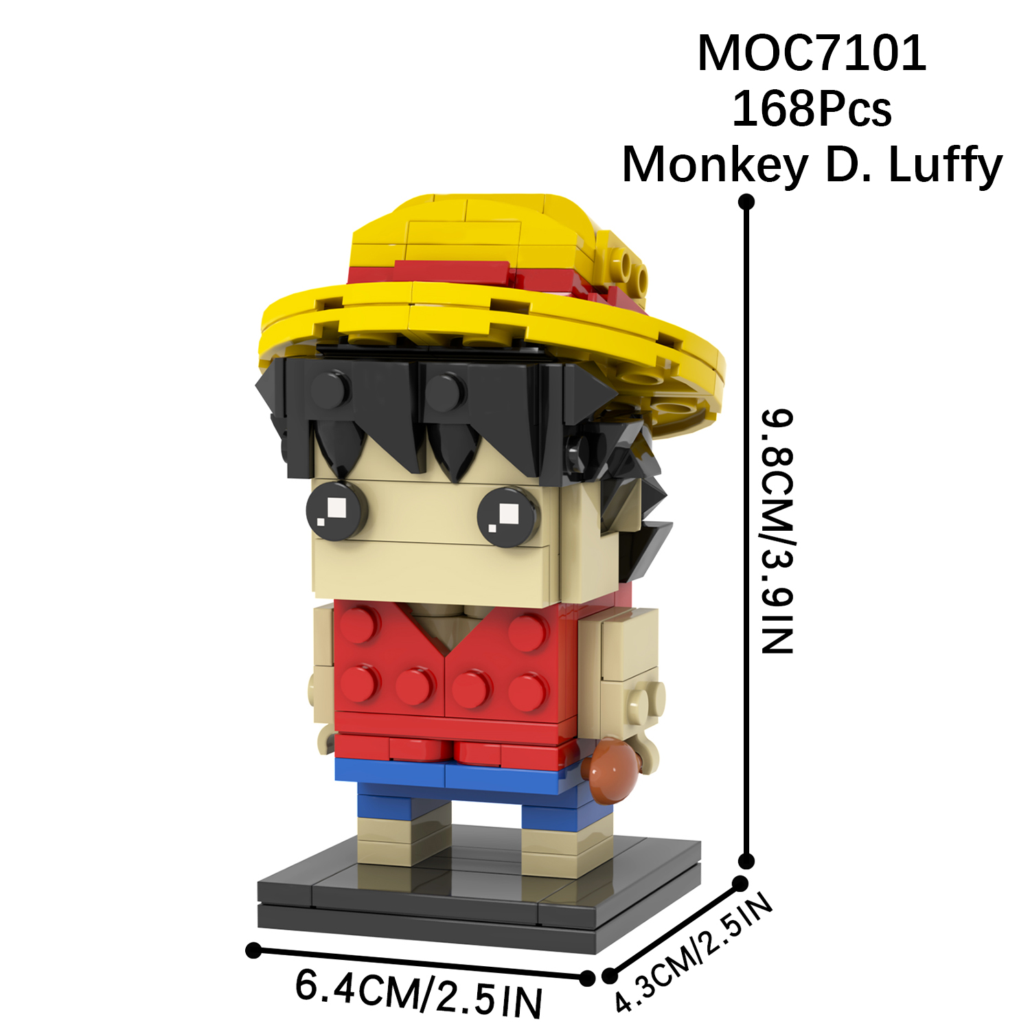 168Pcs MOC7101 Anime ONE Luffy MOC Brick Sets Diy Building Blocks Sets ...