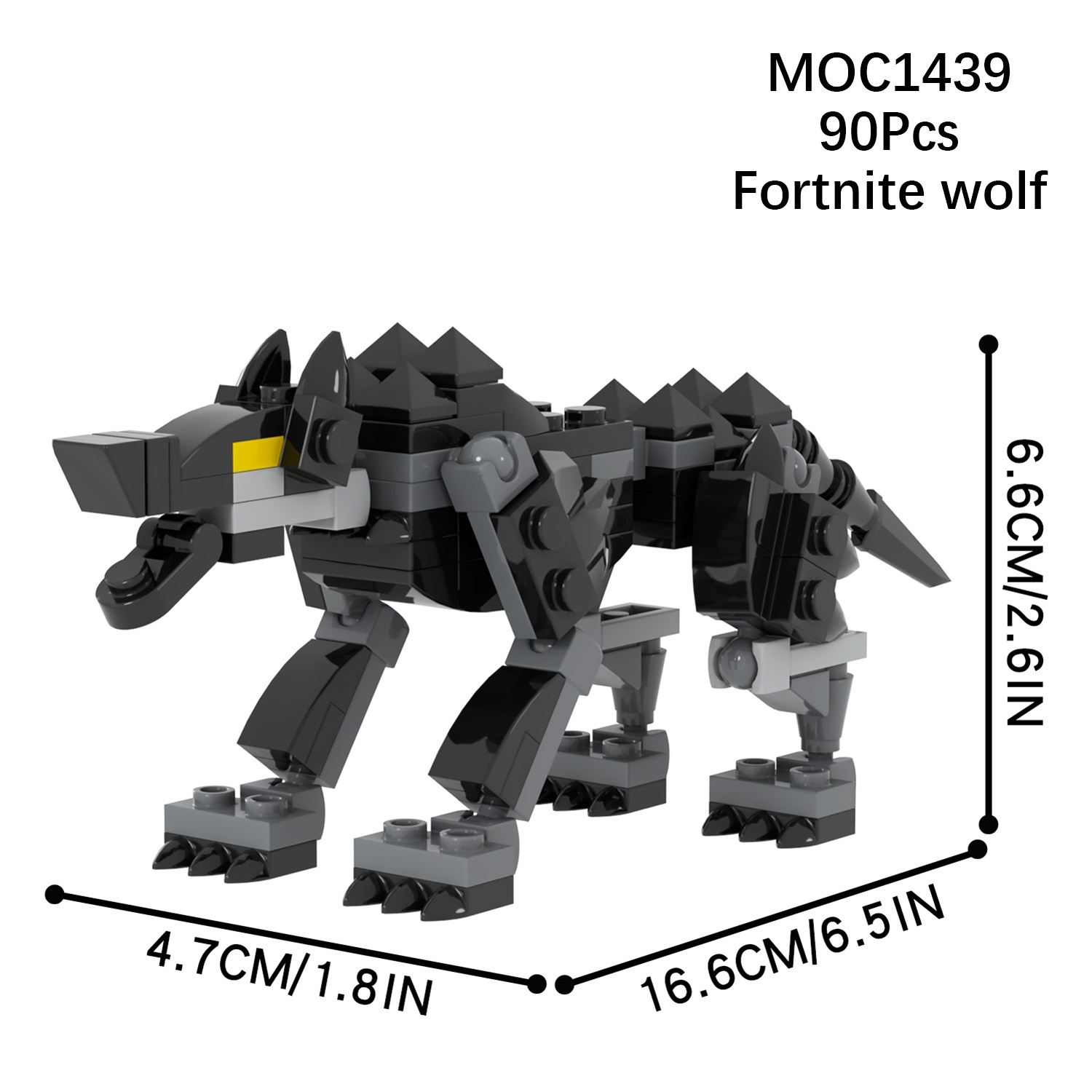 90Pcs MOC1439 Wolf Bricks PvP Competitive Shooting Game Character ...