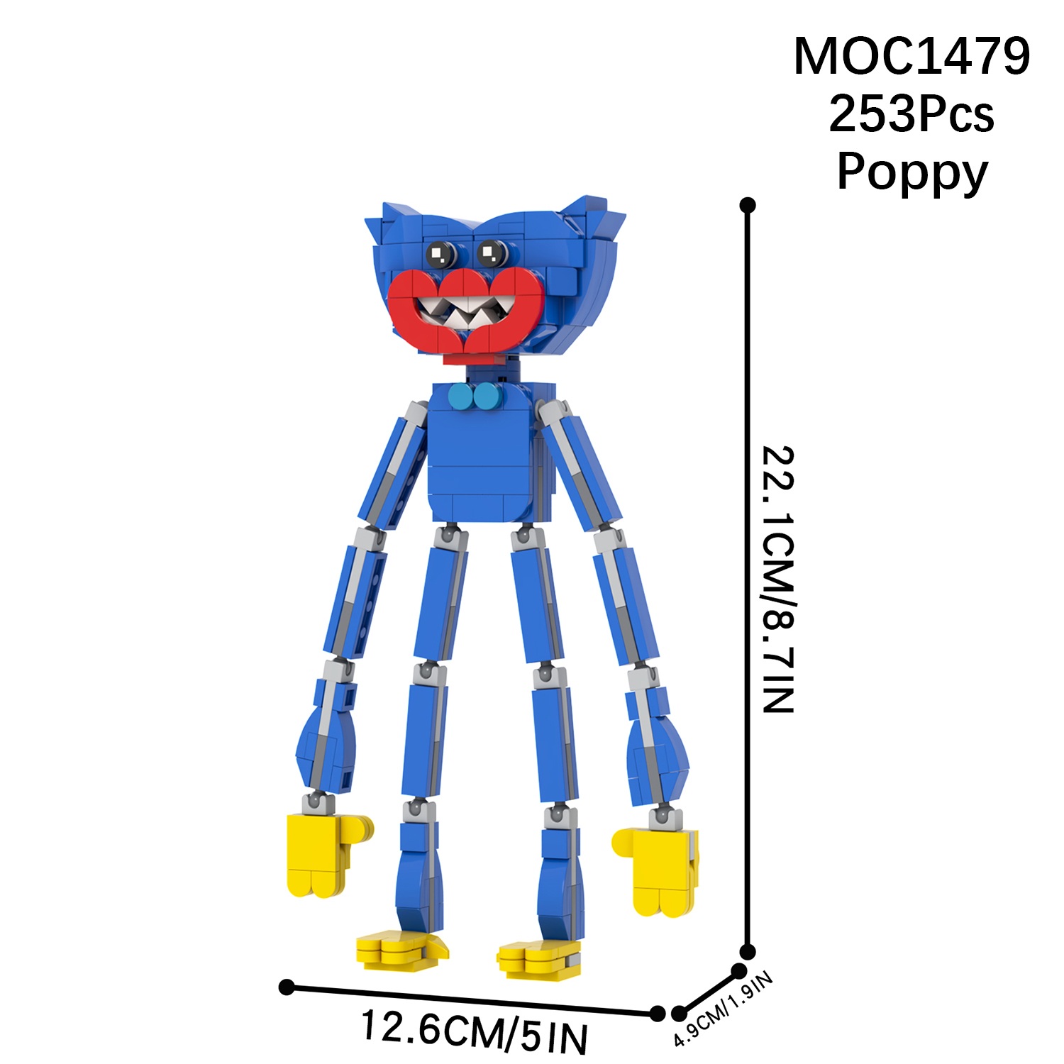 253Pcs Building Blocks MOC1479 Poppy Bricks Bobby's Game Time Horror ...