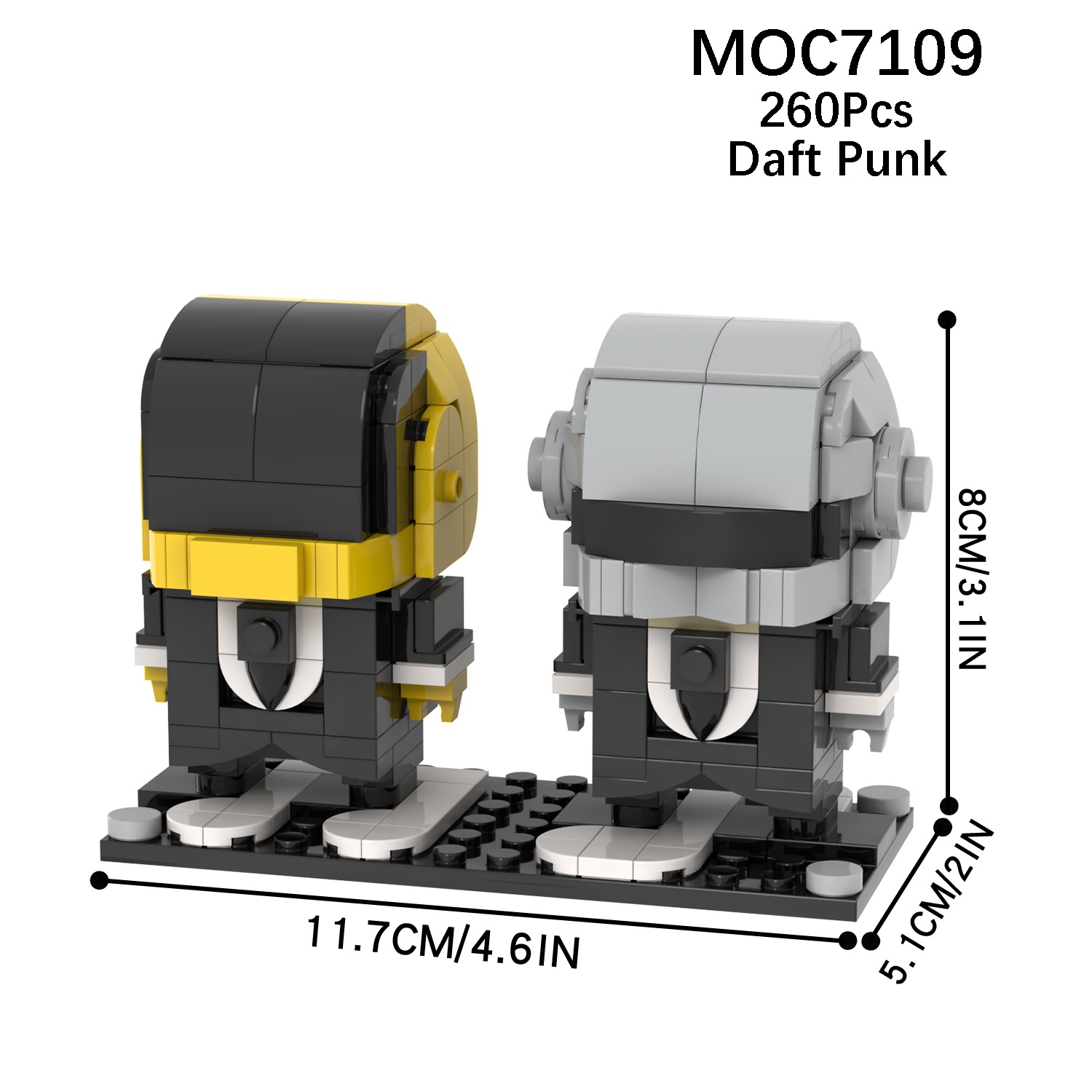260Pcs Anime MOC7109 Daft Punk Bricks French Electronic Music ...