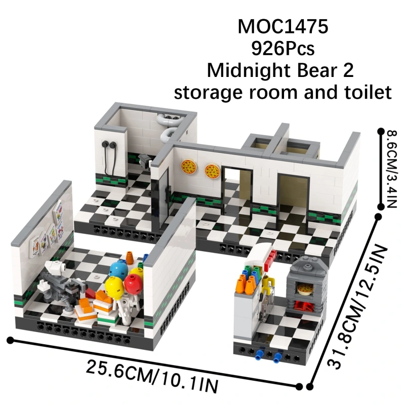 MOC1475-A FNAF Midnight Bear 2 Storage Room And Toilet Construction ...