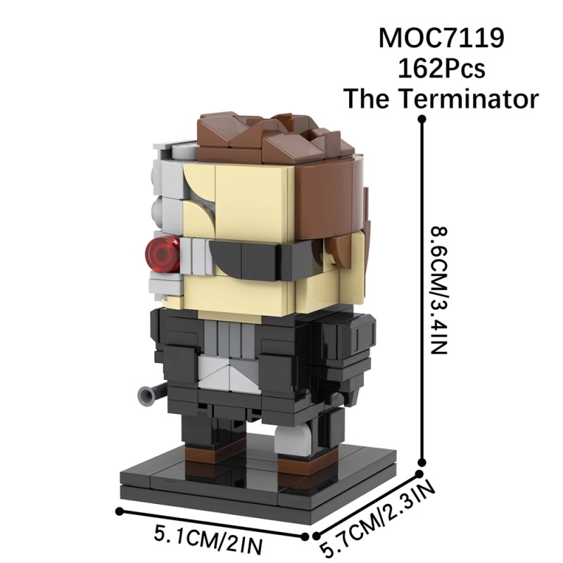 162Pcs MOC7119 The Terminator Brick Head Brick Head Cartoon Movie ...