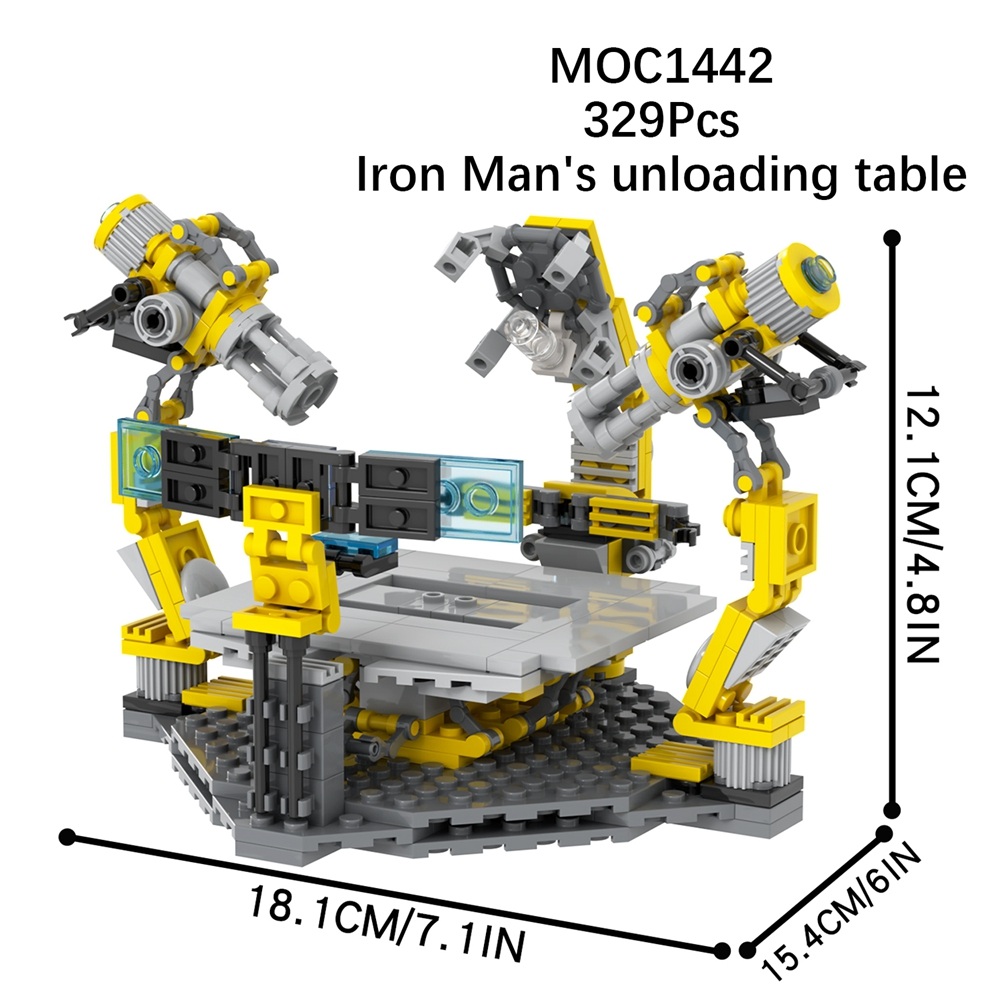 329Pcs MOC1442 Iron Power Mecha Suits Suit-Up Gantry Bricks Movie ...