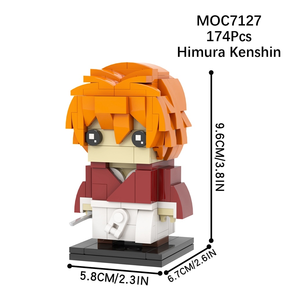 174pcs MOC7127 Anime Himura Kenshin Brick Diy Building Blocks Sets for ...