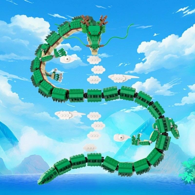 1888PCS MOC1506 Japanese Animation Series Shenron Boys Gifts Puzzle DIY ...
