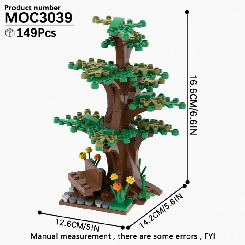 149PCS MOC3039 Farm Jungle Tree Building Block Sets Compatible with All ...