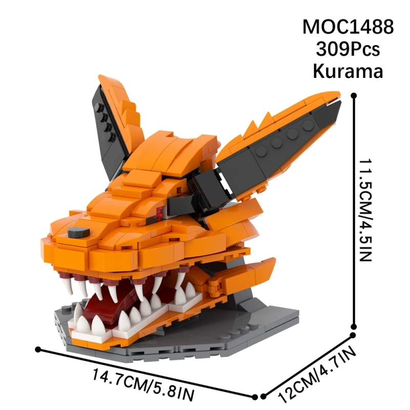 309PCS MOC1488 Building Blocks Chakra Kurama Bijuu Bricks Japanese ...