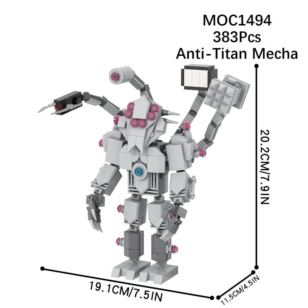 383PCS MOC1494 Movies TV Anti-Titan Mecha Construction Super Mecha sets ...