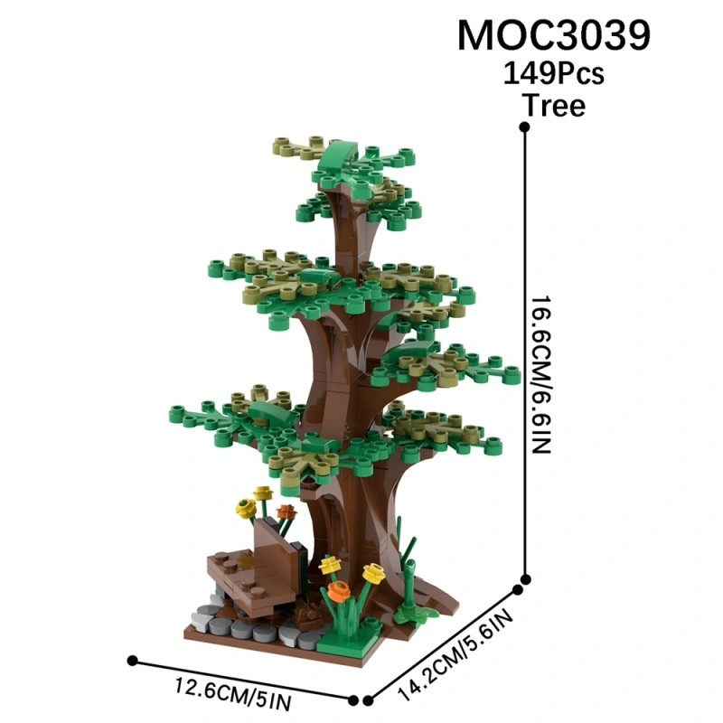 149PCS MOC3039 Farm Jungle Tree Building Block Sets Compatible with All ...