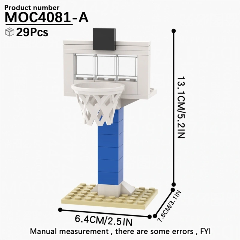 31PCS MOC4081 Basketball Hoops and Frame Bricks City Scene Accessories ...