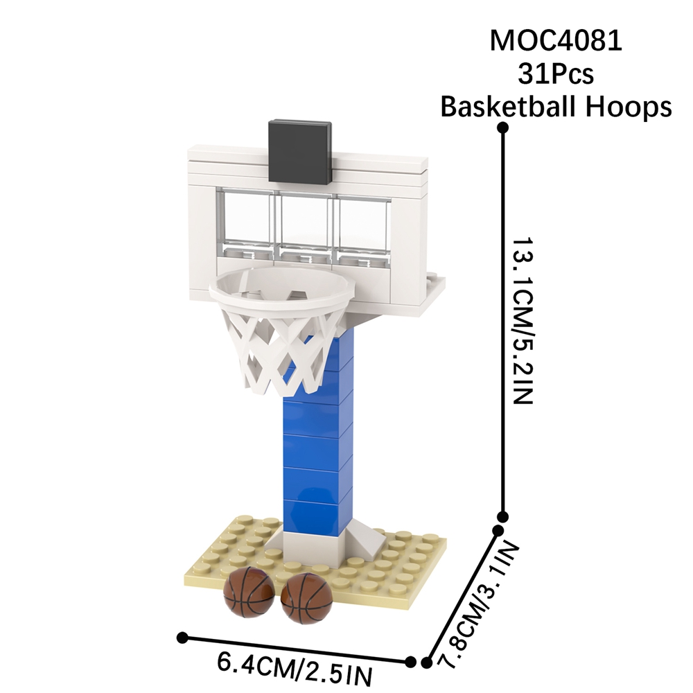31PCS MOC4081 Basketball Hoops and Frame Bricks City Scene Accessories ...
