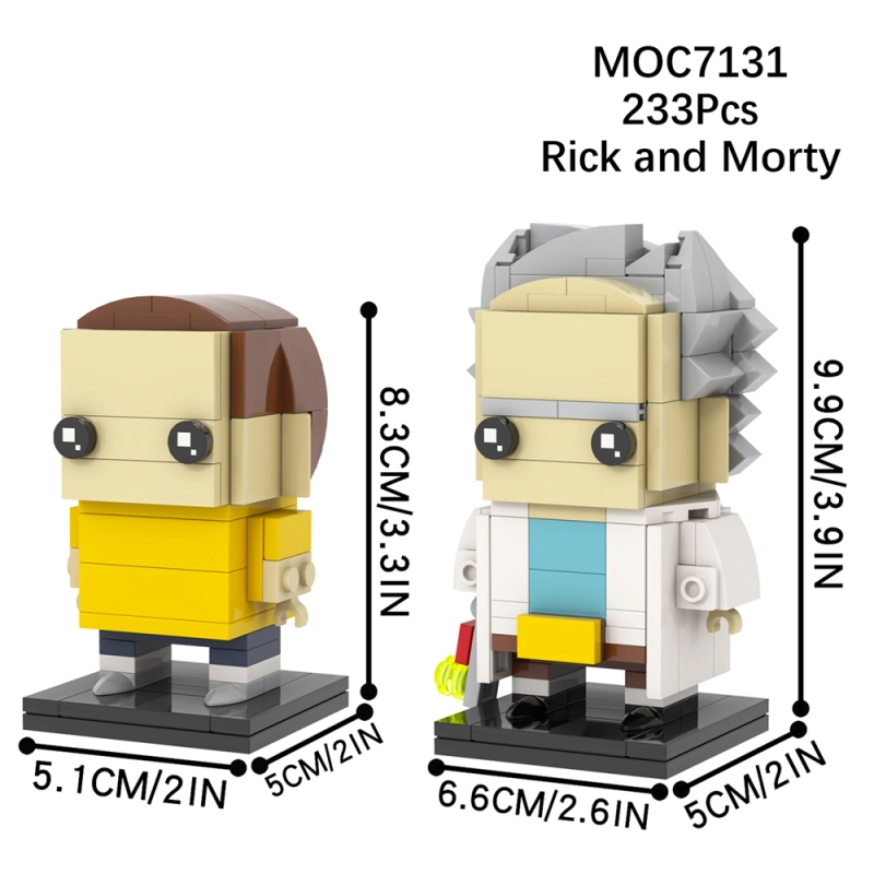 233PCS MOC7131 Ricky and Mortyly Animated Science Fiction Sitcom Brick ...