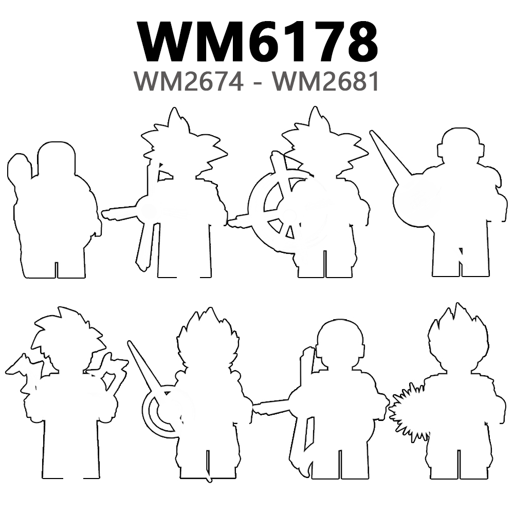 WM6178 Blocks Dragones Master Roshi Goku Jiren Gogeta Ball Anime ...