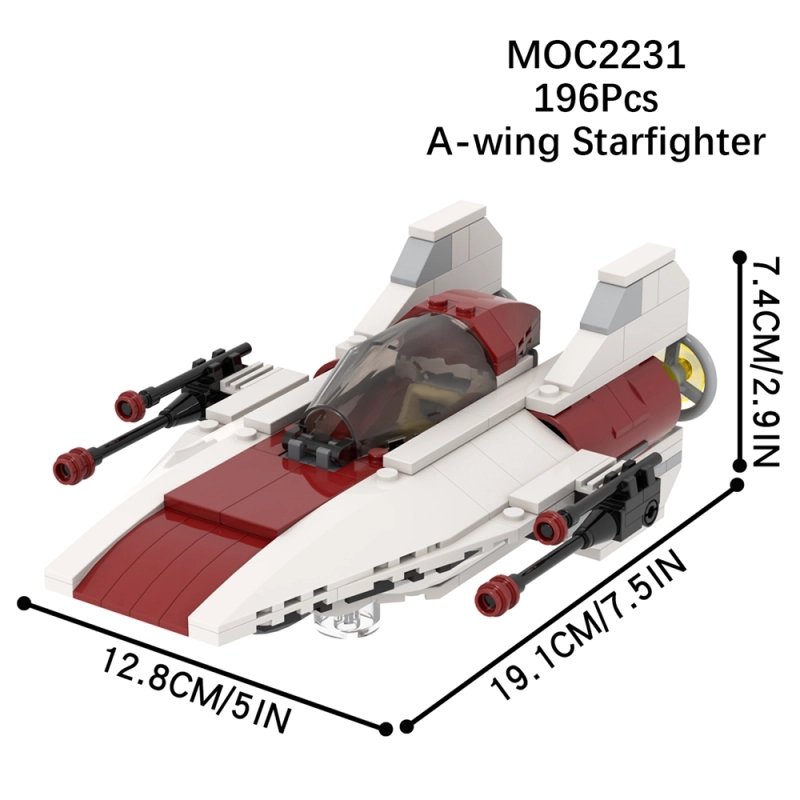 196PCS MOC2231 A-wing Starfighter Bricks Interstellar War Movie High ...