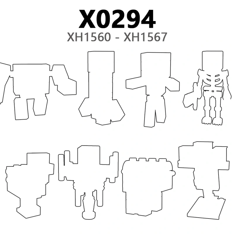 X0294 Minecraft Redstone Cube Creeper Big Zombie Wither Skeleton ...