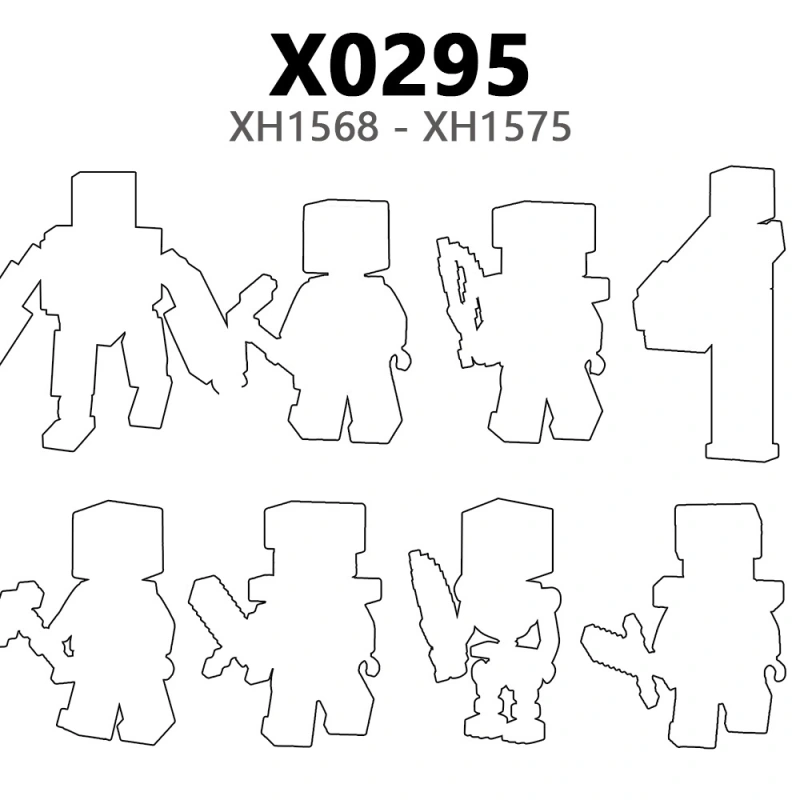 X0295 Minecraft Iron Golem Alex Steve Enderman Zombie Skeleton Building ...