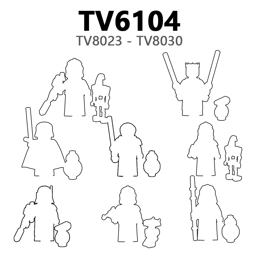 TV6104 Star Wars Movie Series Darth Maul Obi-Wan 501 Jet Trooper ...