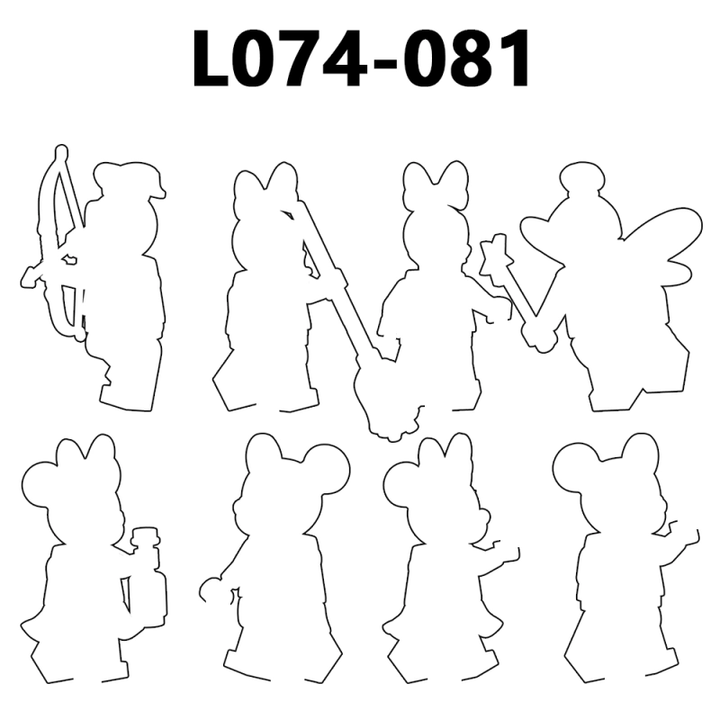 L074-081 Dunald Duck Daisy Duck Tinker Bell Minnie Mouse Mickey Mouse ...