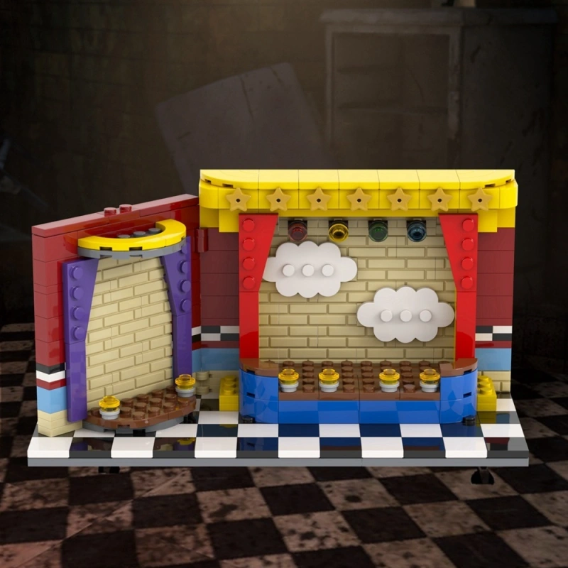 286Pcs MOC1423 FNAF Anime Version Stage Scene Bricks Horror Midnight ...