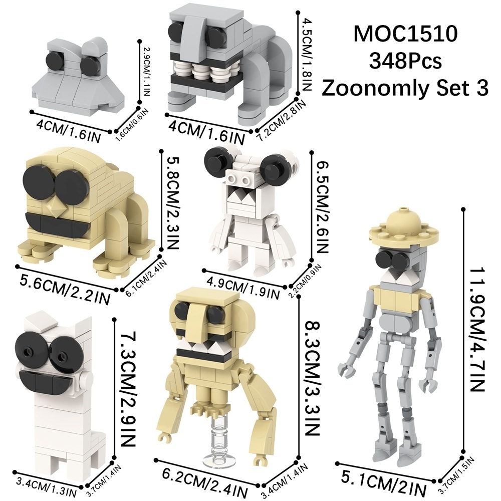 343Pcs MOC1510 Bricks Zoonomaly Set 3 Horror Game Creative Series ...