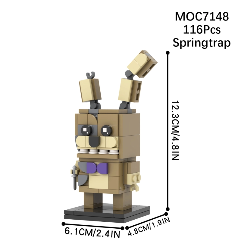 MOC7143-7148 Springtrap Freddy Fazbear Chica Bonnie Foxy Golden Freddy ...