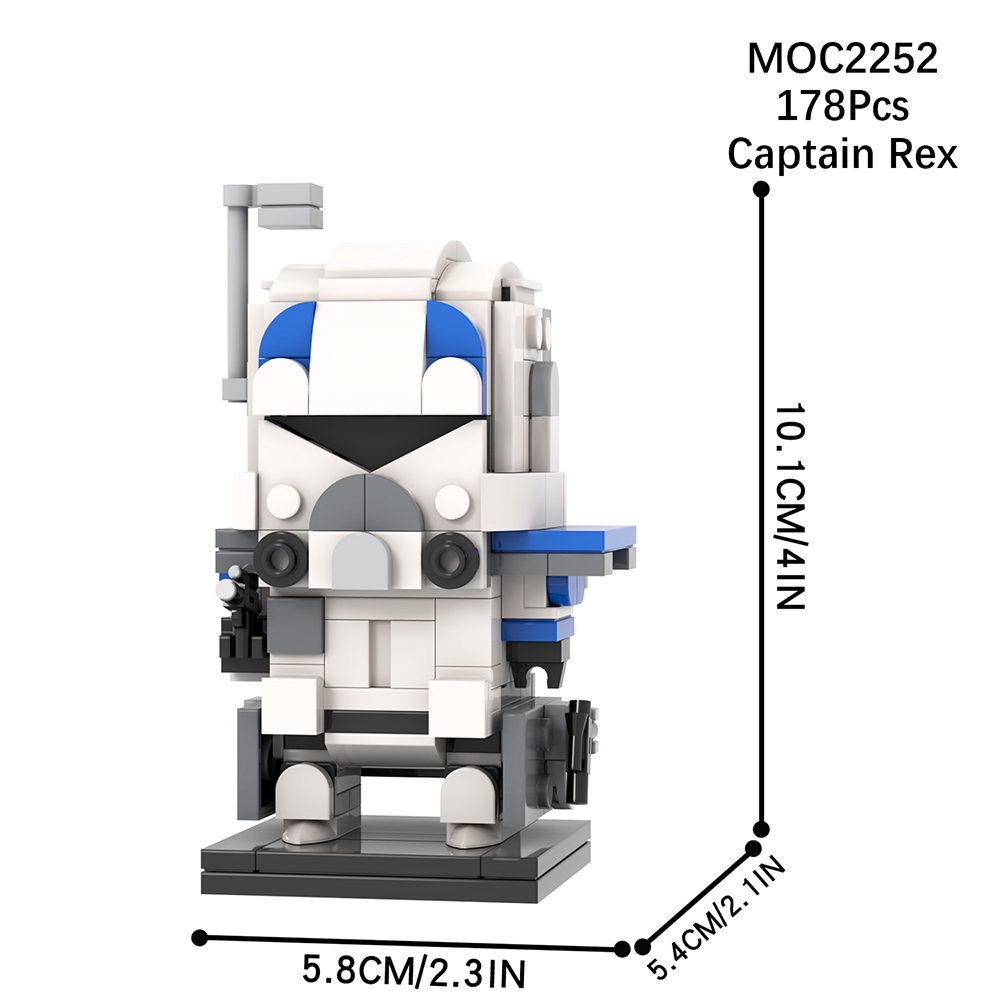 178Pcs MOC2252 Square Head Bricks Character Captain Rex Child Gifts DIY ...