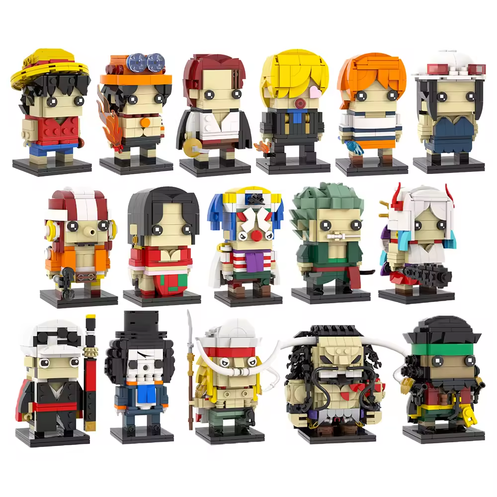 MOC7200-MOC7213 Anime Toys 1 piece Sanji Nami Buggy BrickHeadz Luffy ...