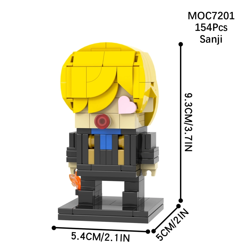 MOC7200-MOC7213 Anime Toys 1 piece Sanji Nami Buggy BrickHeadz Luffy ...