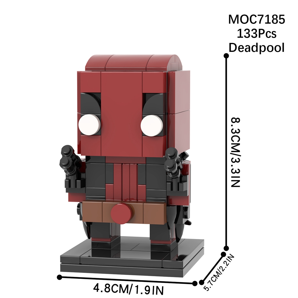133PCS MOC7185 Wade Winston Wilson Bricks Dead-pool Super Hero SquareHead Assemble Model ...
