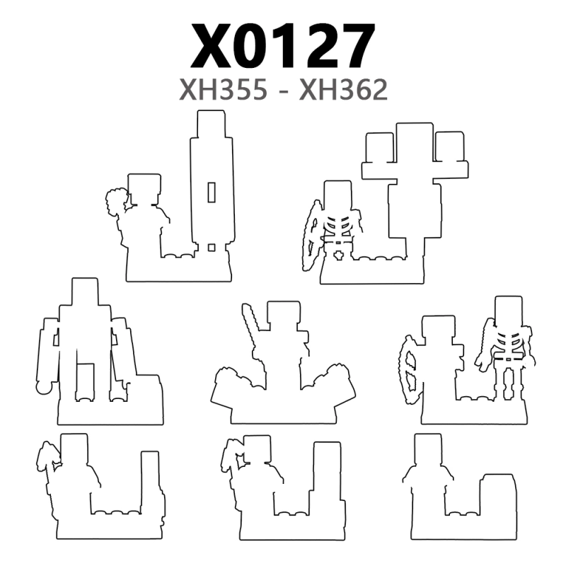 X0127 Minecraft Game Action figure Block Man Alex Steve Skeleton ...