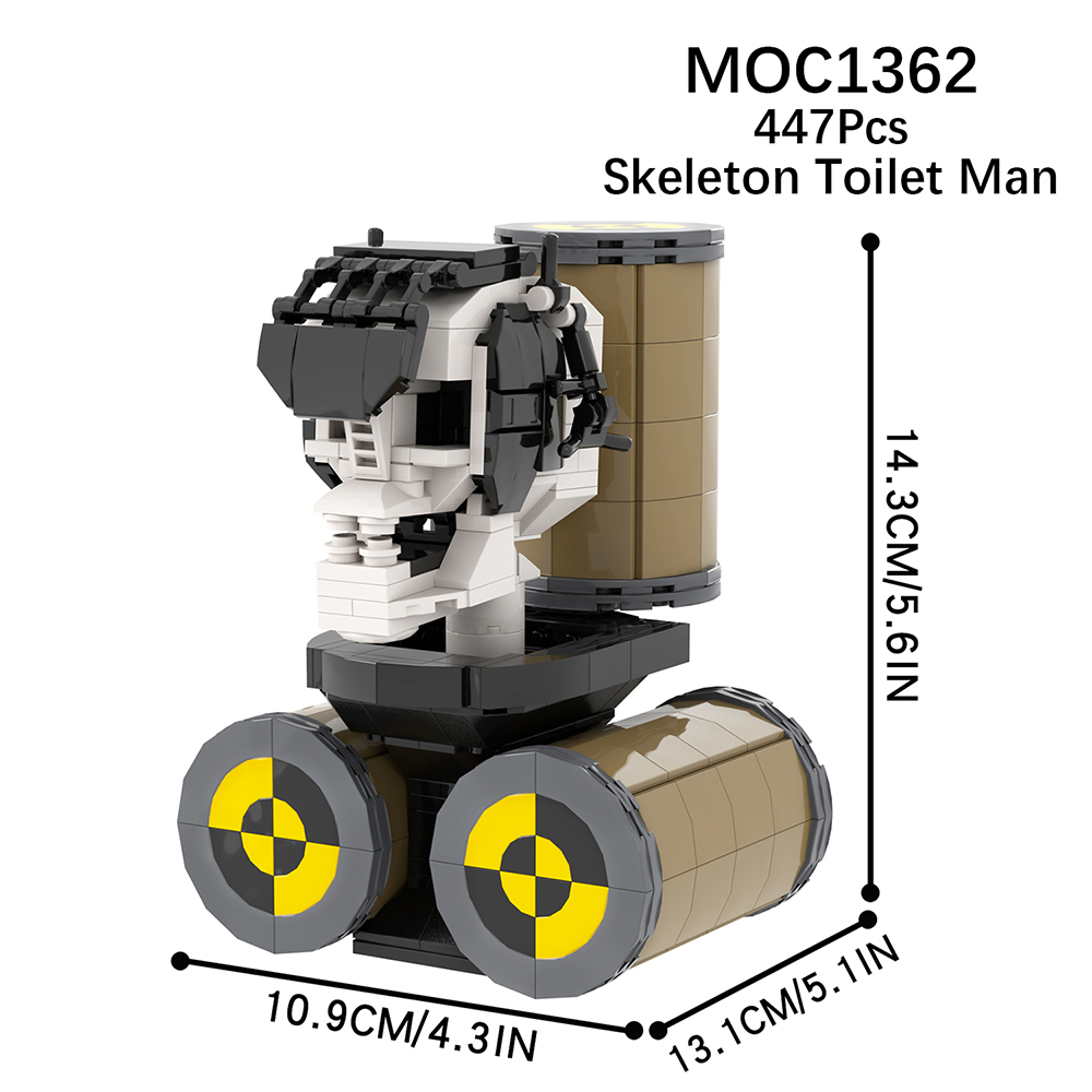 MOC1362 Cartoon Skibidi Toilet Skeleton Toilet Man Creative MOC MOOXI ...