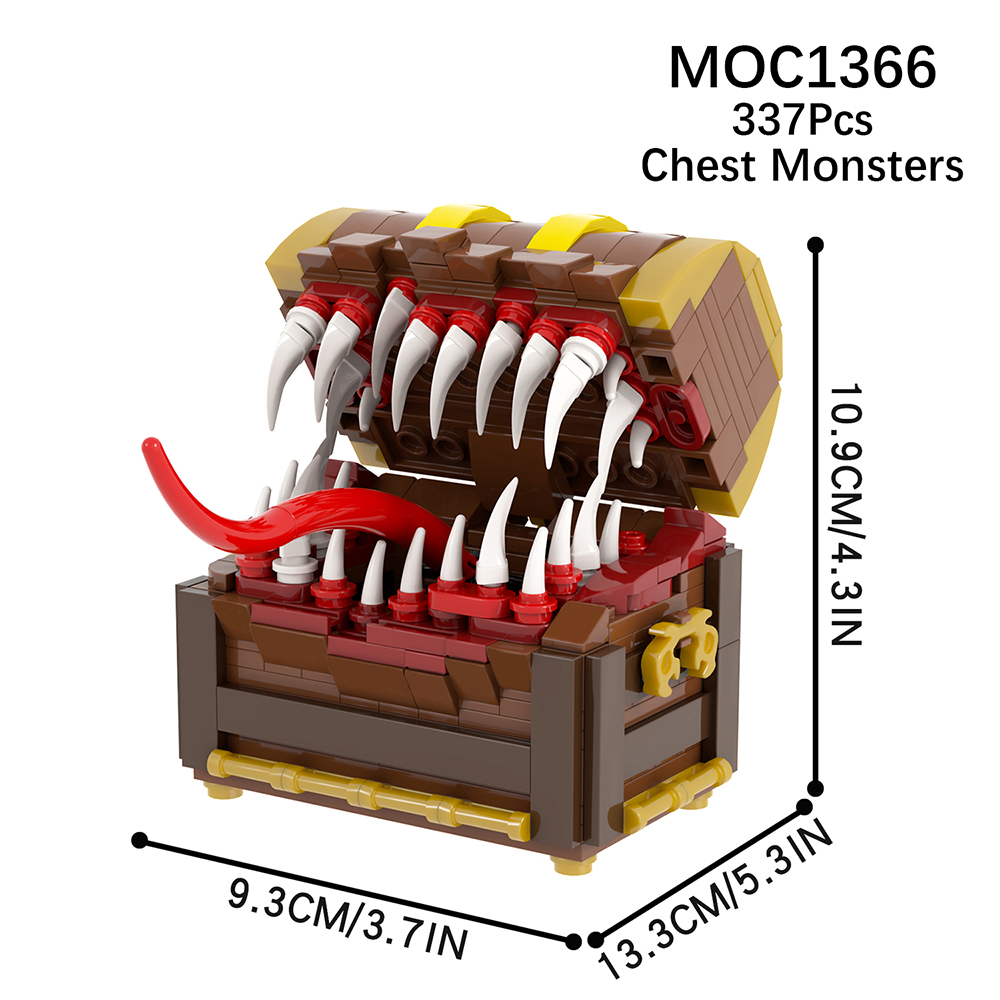 337PCS MOC1366 Treasure Chest D&D Game Monster Action Figure Building ...