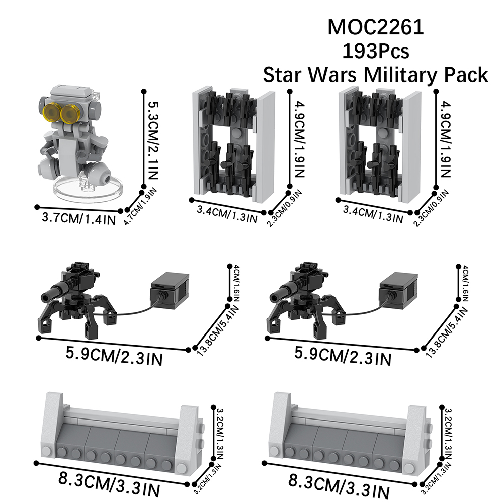 MOC2261 Space War Military Pack Droid Weapon R Gun Protective Fence ...