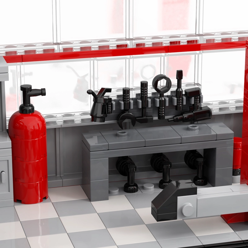 MOC4122 Auto Repair Shop Grage Car Tire City Series Compatible Building ...