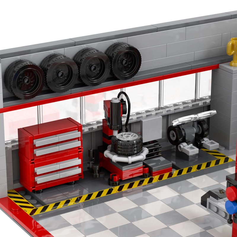 MOC4122 Auto Repair Shop Grage Car Tire City Series Compatible Building ...