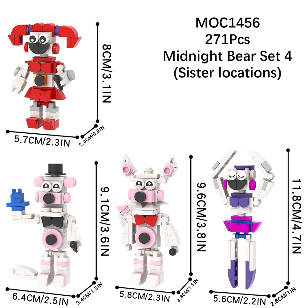MOC1456 271PCS Horror Game Five Nights at Freddy's Sister Location Mini ...