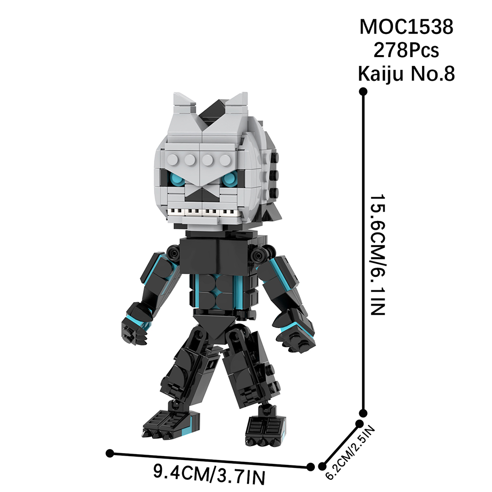 MOC1538 278PCS Anime Kaiju Number Eight Action Figure Building Blocks ...